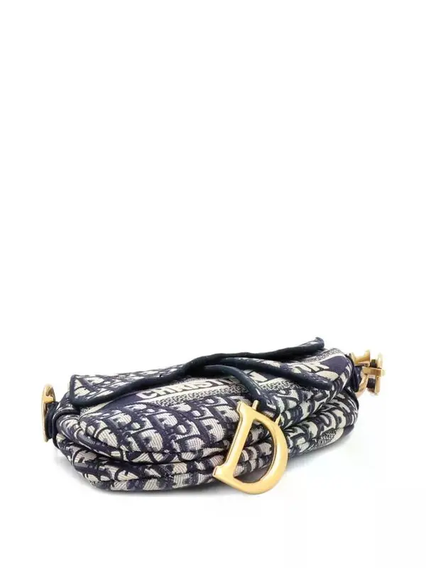 Dior Saddle Oblique Canvas Shoulder Bag - Blue