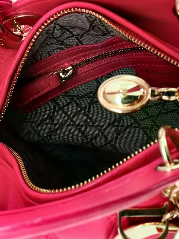 Dior Lady Bag Cannage Quilt Lambskin Medium - Pink
