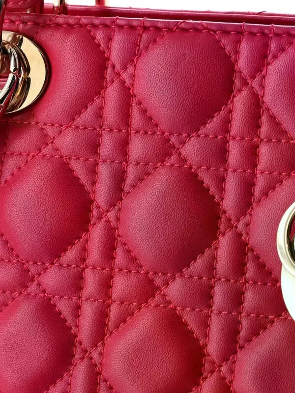 Dior Lady Bag Cannage Quilt Lambskin Medium - Pink