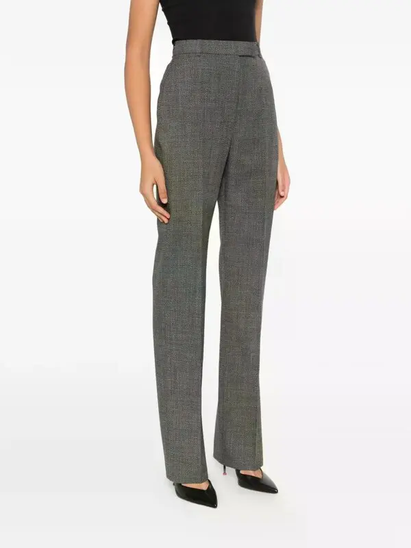 Alexander McQueen Wool Straight Trousers - Grey