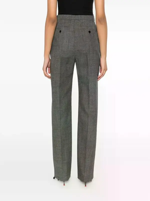 Alexander McQueen Wool Straight Trousers - Grey