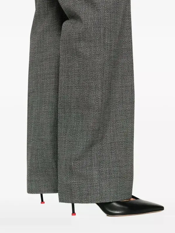 Alexander McQueen Wool Straight Trousers - Grey