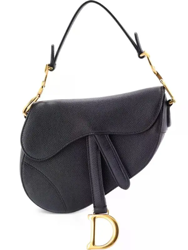 Dior Saddle Handbag Leather Mini Shoulder Bag - Black