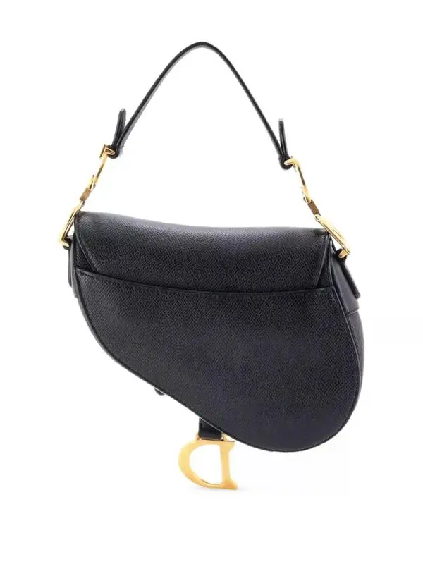 Dior Saddle Handbag Leather Mini Shoulder Bag - Black