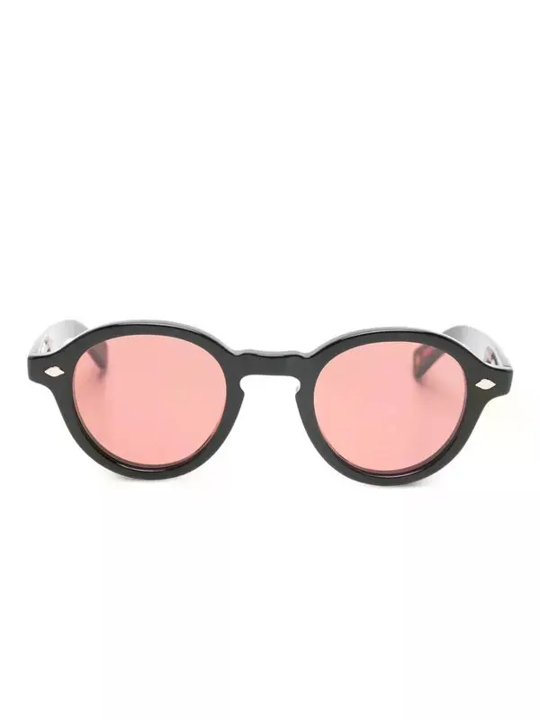 Garrett Leight Bibok Flipper Round-frame Sunglasses - Black