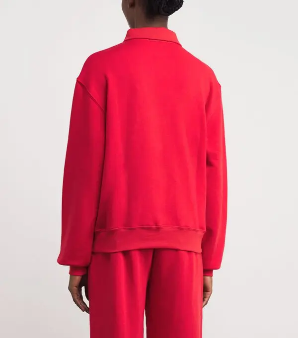 Eterne French Terry Polo Sweatshirt - Red