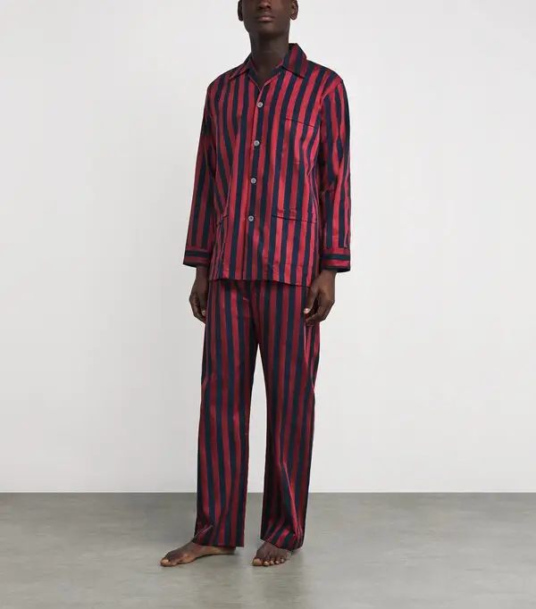 Derek Rose Royal Cotton Stripe Pyjamas