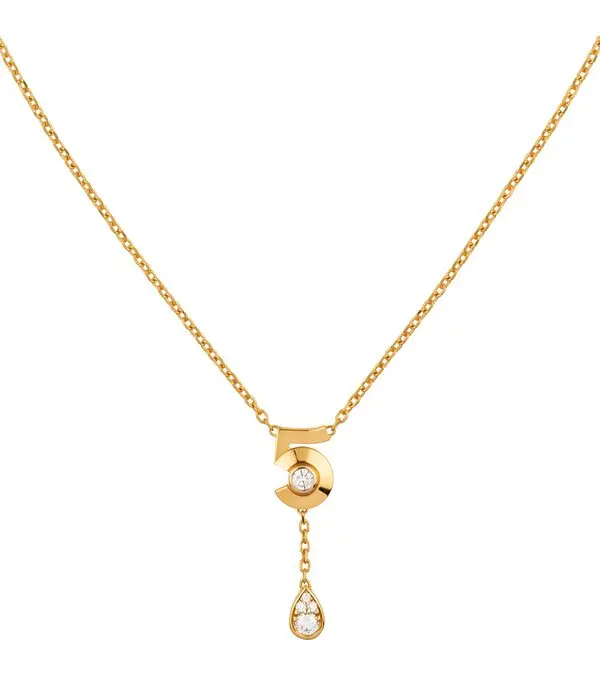 Chanel Gold And Diamond Extrait De N°5 Necklace - Yellow