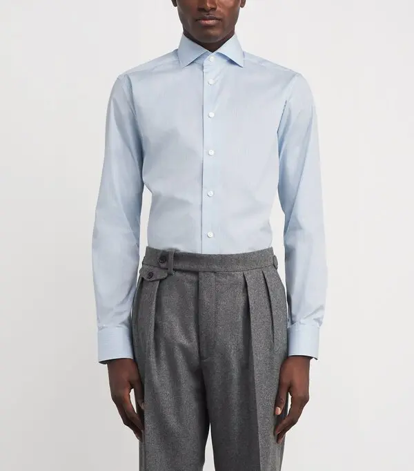 Eton Cotton Twill Melange Stripe Shirt
