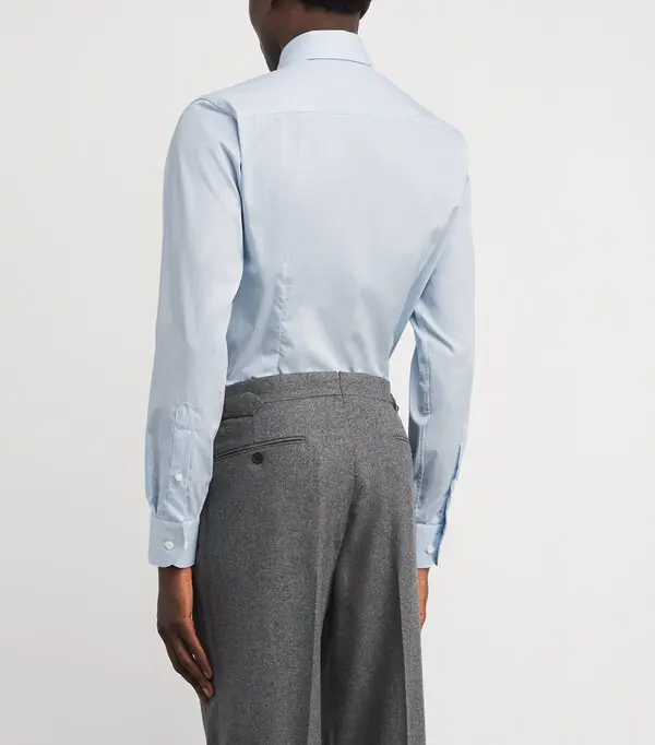 Eton Cotton Twill Melange Stripe Shirt