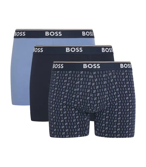 BOSS Stretch-cotton Power Boxer Briefs - Blue