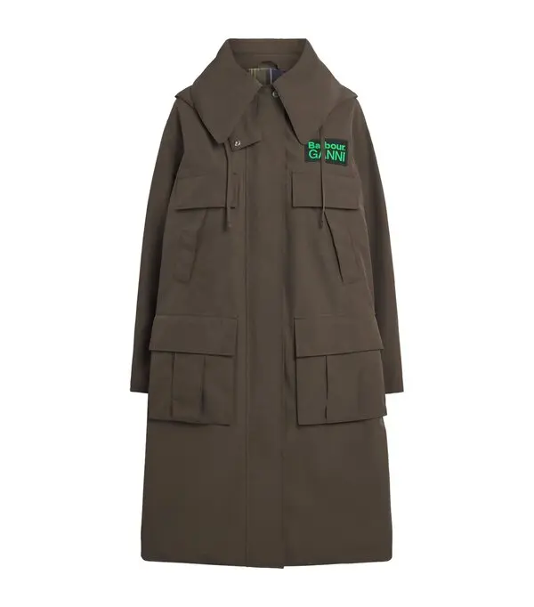 Barbour X Ganni Waterproof Parka Coat