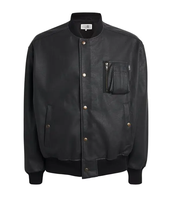 MAISON MARGIELA Faux Leather Varsity Jacket