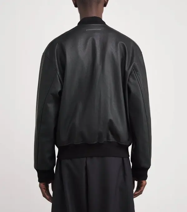 MAISON MARGIELA Faux Leather Varsity Jacket
