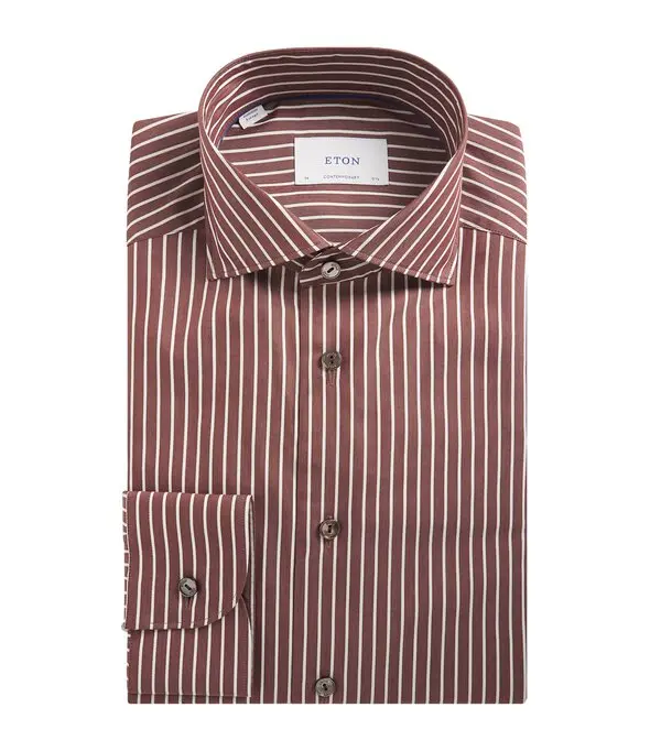 Eton Cotton-silk Stripe Shirt