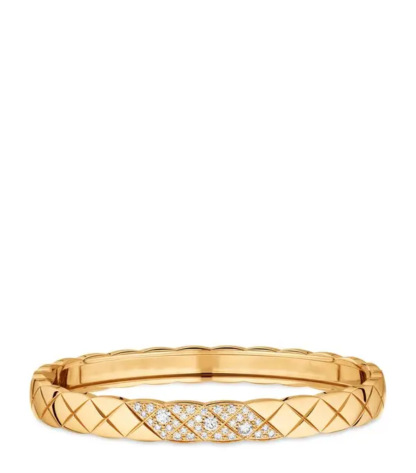 Chanel Gold And Diamond Coco Crush Bangle - Yellow