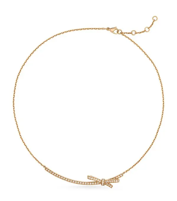 Chanel Ruban Diamond Chain Necklace - Rose Gold