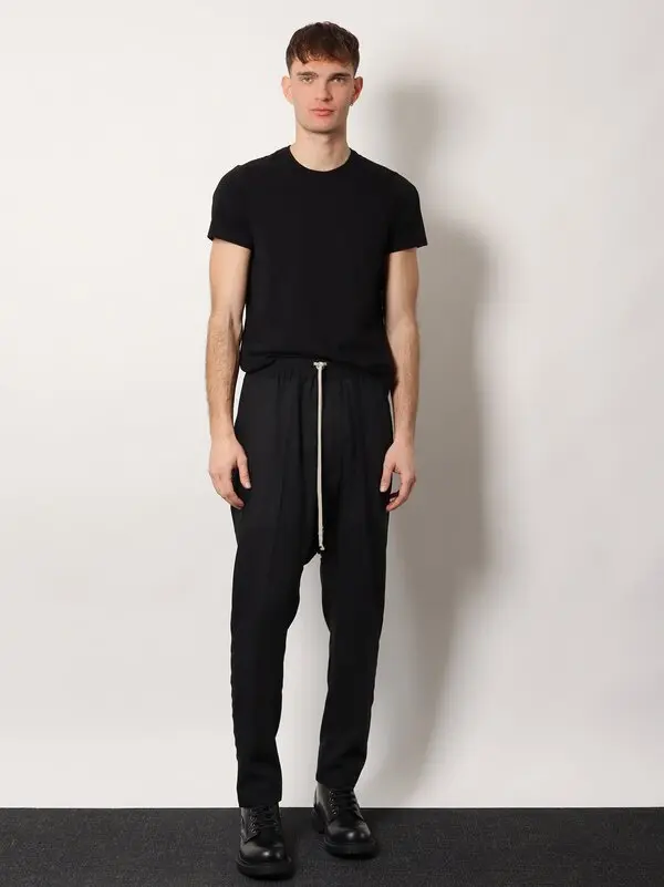 Rick Owens Drawstring Virgin Wool Trousers
