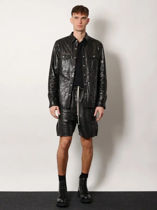 Rick Owens Leather Shorts