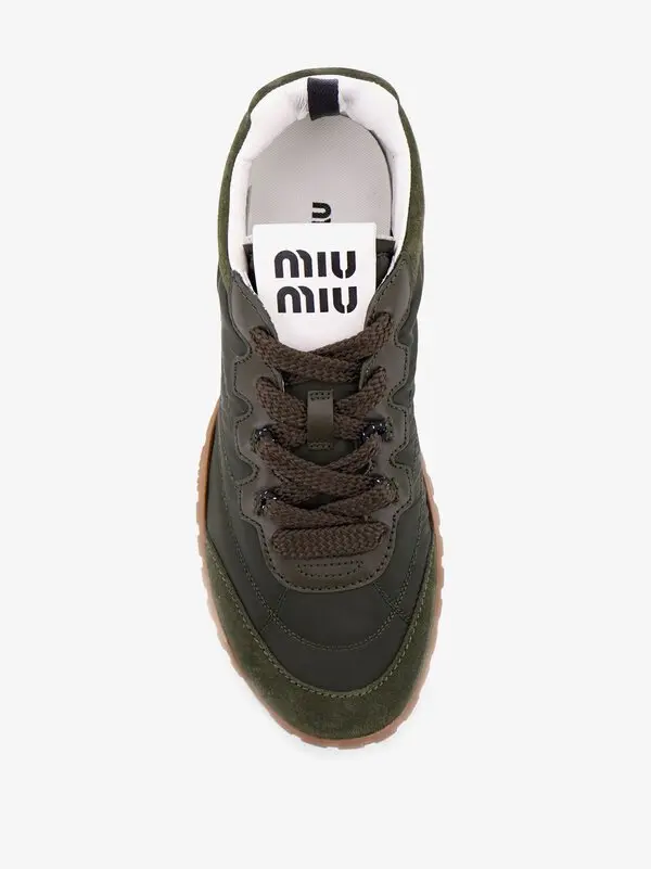 Miu Miu Technical Fabric And Suede Tyre Sneakers