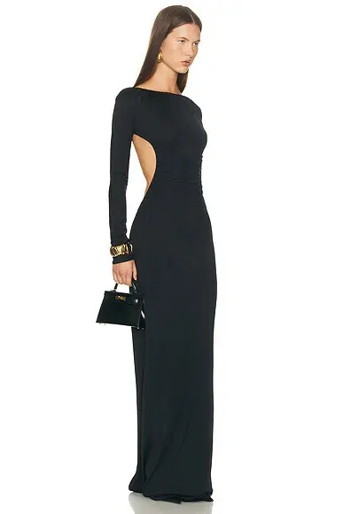 HELSA The Ruched Open Back Jersey Dress