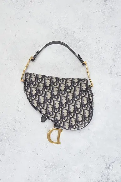 Dior Trotter Oblique Mini Saddle Bag - Blue