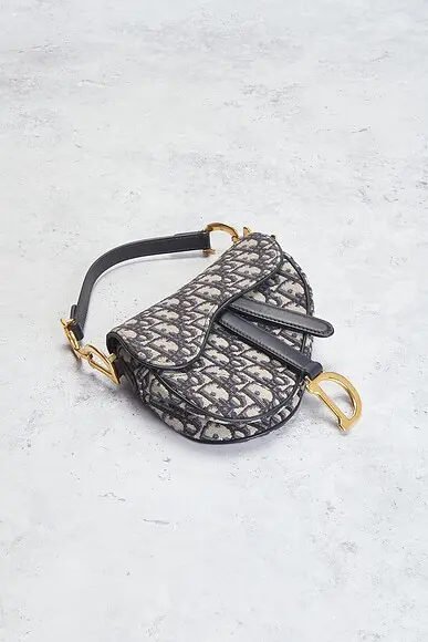 Dior Trotter Oblique Mini Saddle Bag - Blue