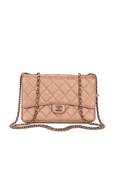 Chanel Lambskin Wallet On Chain - Bronze