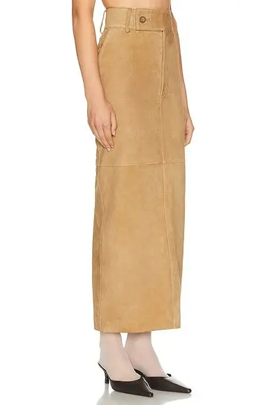 HELSA Suede Column Skirt