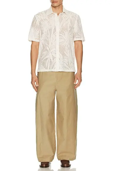 Simkhai Conrad Short Sleeve Shirt - Ivory