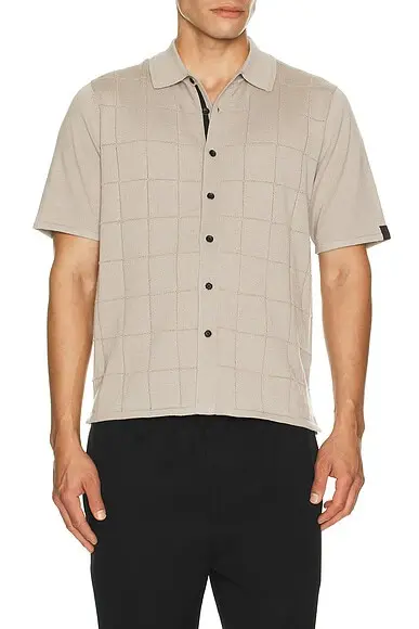 Rag & Bone Window Pane Dalton Knitted Shirt - Tan
