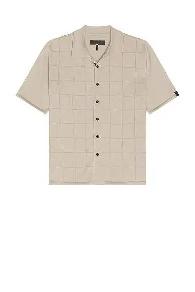 Rag & Bone Window Pane Dalton Knitted Shirt - Tan