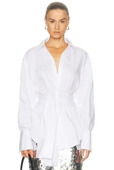 SIMONMILLER Inna Top Cotton Blend With Wrap Detail