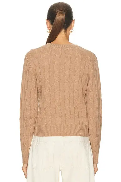 SPORTY & RICH Src Cableknit Cashmere Sweater - Camel
