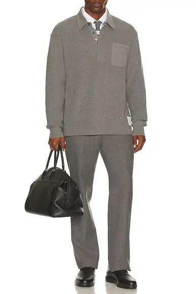 Thom Browne Rugby Polo With Bar - Medium Grey