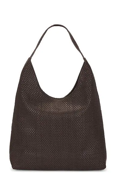 ST. AGNI Lattice Weave Large Tote Bag - Coffee