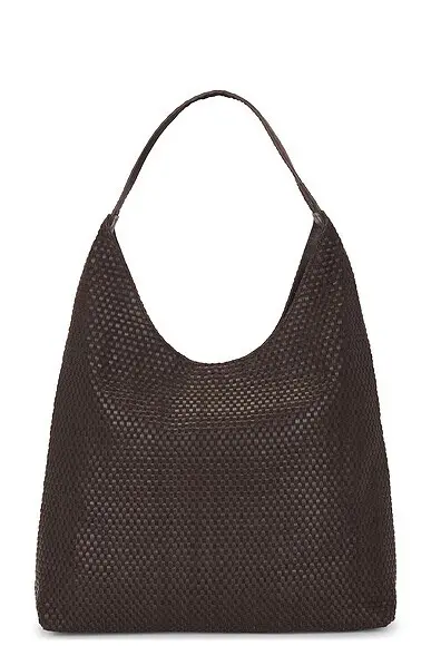 ST. AGNI Lattice Weave Large Tote Bag - Coffee