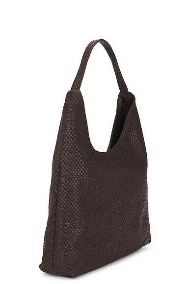 ST. AGNI Lattice Weave Large Tote Bag - Coffee