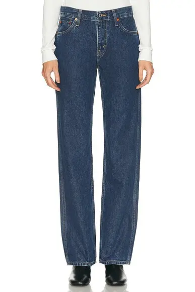 RE/DONE 90's Mid Rise Loose Jeans - Rustic Idigo