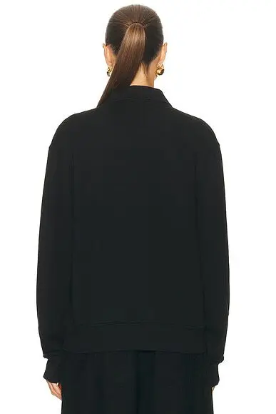 Eterne Zip-up Polo Sweatshirt - Black