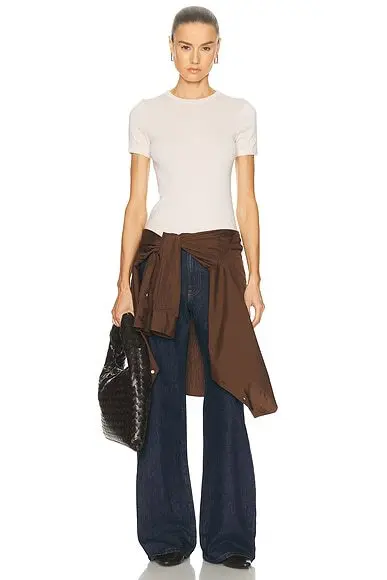 Enza Costa Supima Cotton Short Sleeve Tee - Alabaster