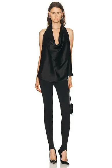 Wardrobe.NYC Satin Halter Blouse