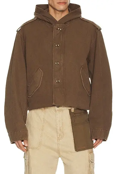We11Done Cropped Hooded Twill Jacket