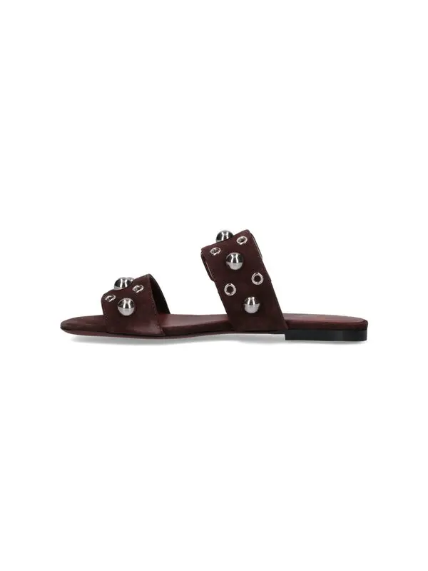 Valentino Garavani Nellcôte Studs Sandals - Brown