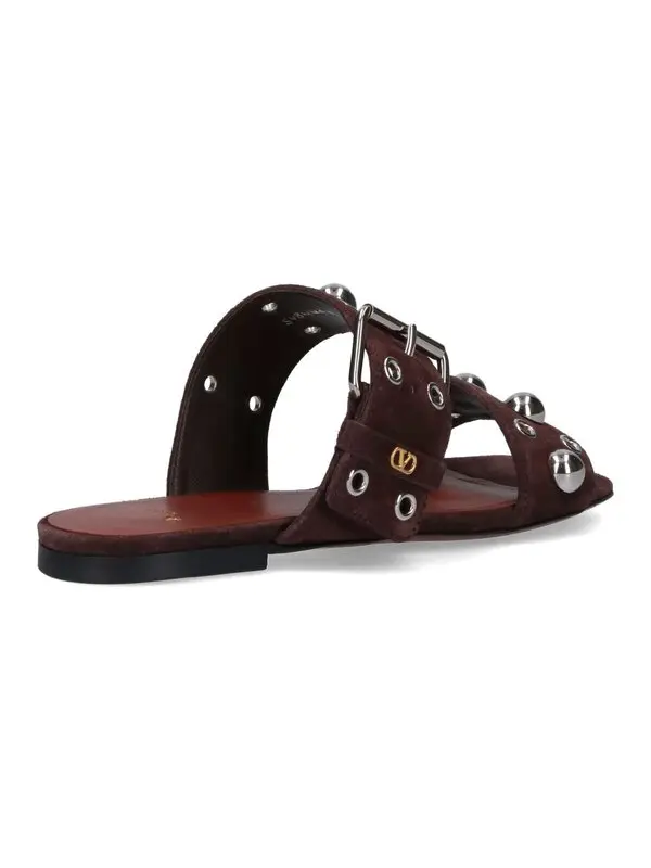 Valentino Garavani Nellcôte Studs Sandals - Brown
