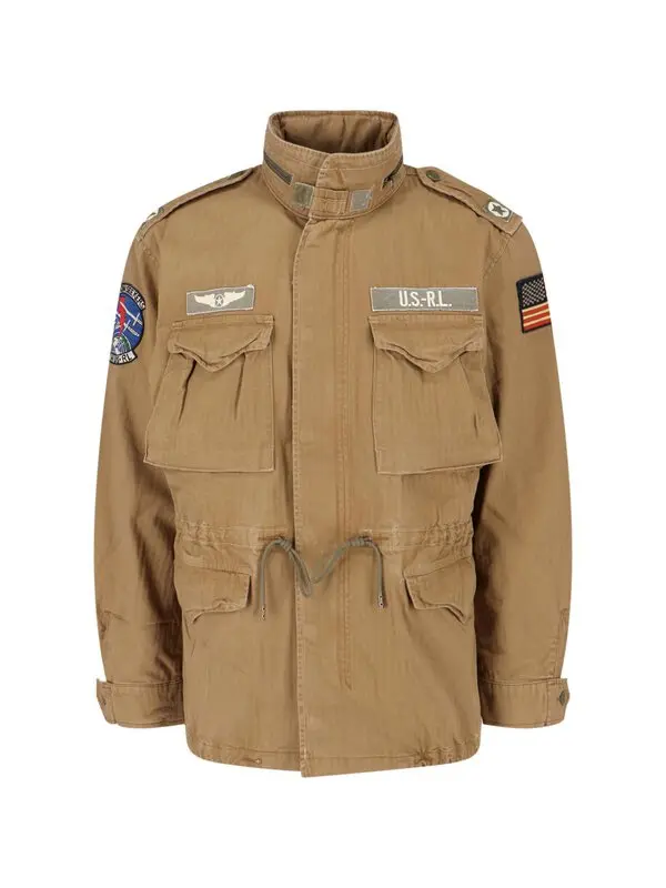 Polo Ralph Lauren Military Jacket With Patches - Brown