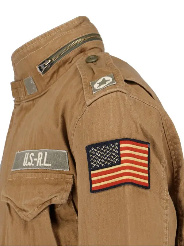 Polo Ralph Lauren Cotton Military Jacket With Patches - Brown