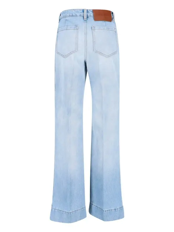 Victoria Beckham Alina Wide Leg Jeans - Light Blue