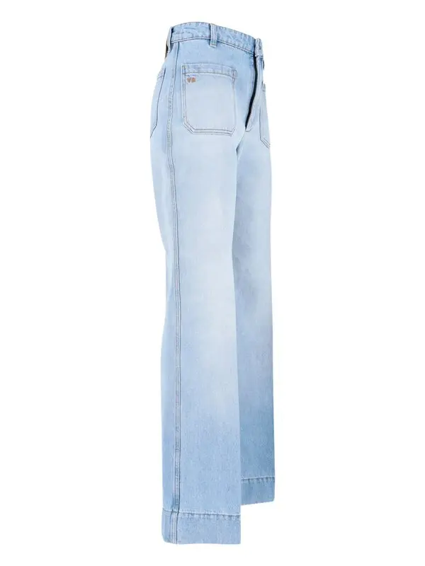 Victoria Beckham Alina Wide Leg Jeans - Light Blue