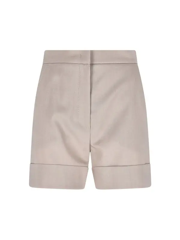 Max Mara Virgin Wool Blend Shorts - Beige